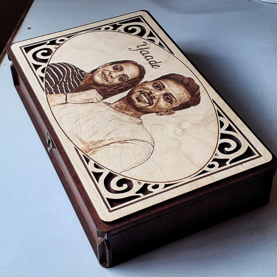 Customized Gift Box With Portrait Pyrography Wood Burning Art - Etsy