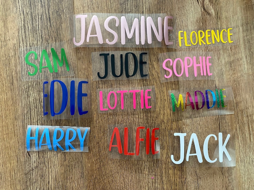 Personalised Iron-on Names, Transfers, Customise, Clothes, Bags, T ...