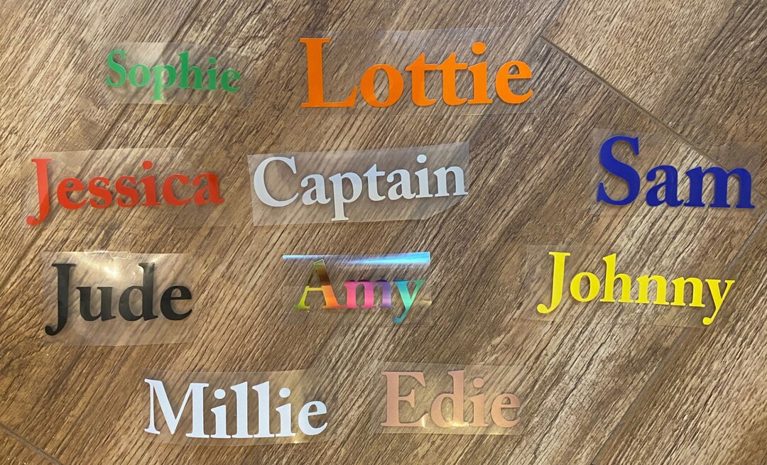 Personalised Iron on Names Transfers Customise Clothes, Bags, T-shirts ...