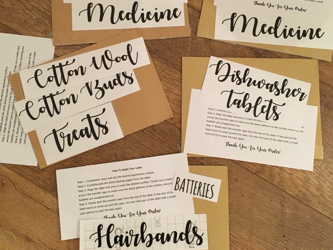 Household Vinyl Stickers Labels Decals for Storage Box - Etsy