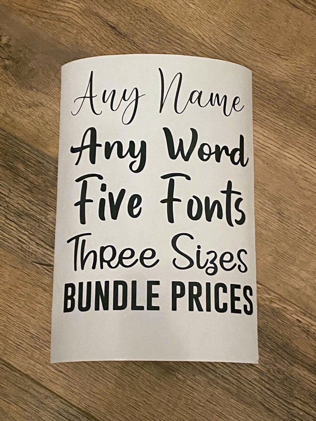 Black Vinyl Labels, Stickers, Decals, Script, Scroll Personalise Name ...