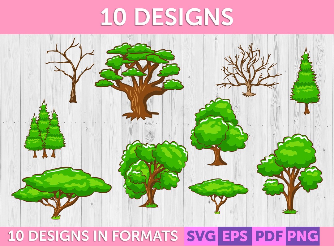 10 Trees SVG Bundle Designtree Svg Palm Tree Svgnature - Etsy Canada