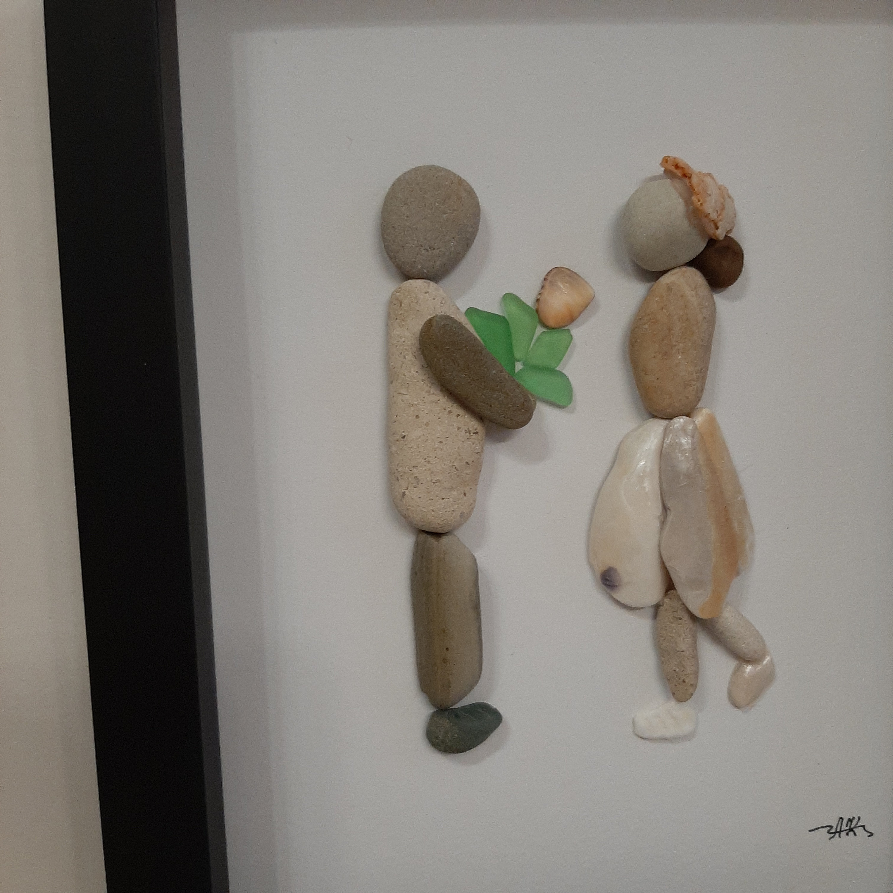 Pebble Art love couple Engagement gift Bride and groom | Etsy