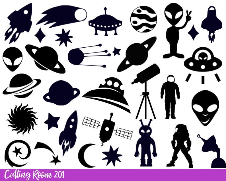 Space SVG Cutting Files for Cricut Silhouette, Ufo Rocket Planet Svg ...