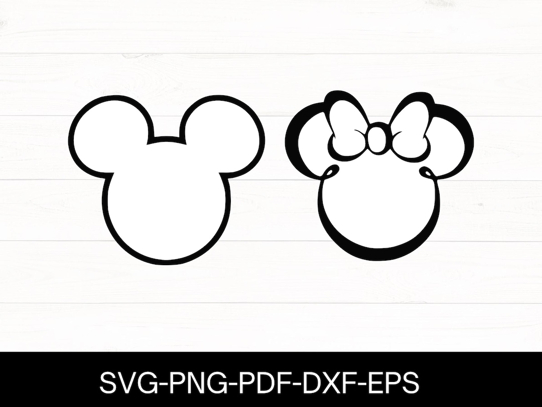 Mickey and Minnie Inspired SVG Bundle, Mickey Minnie Mouse Outline ...