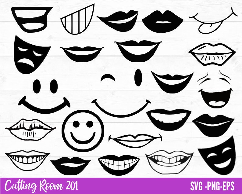 Smile SVG Cutting Files for Cricut and Silhouette - Smile Png Clipart ...