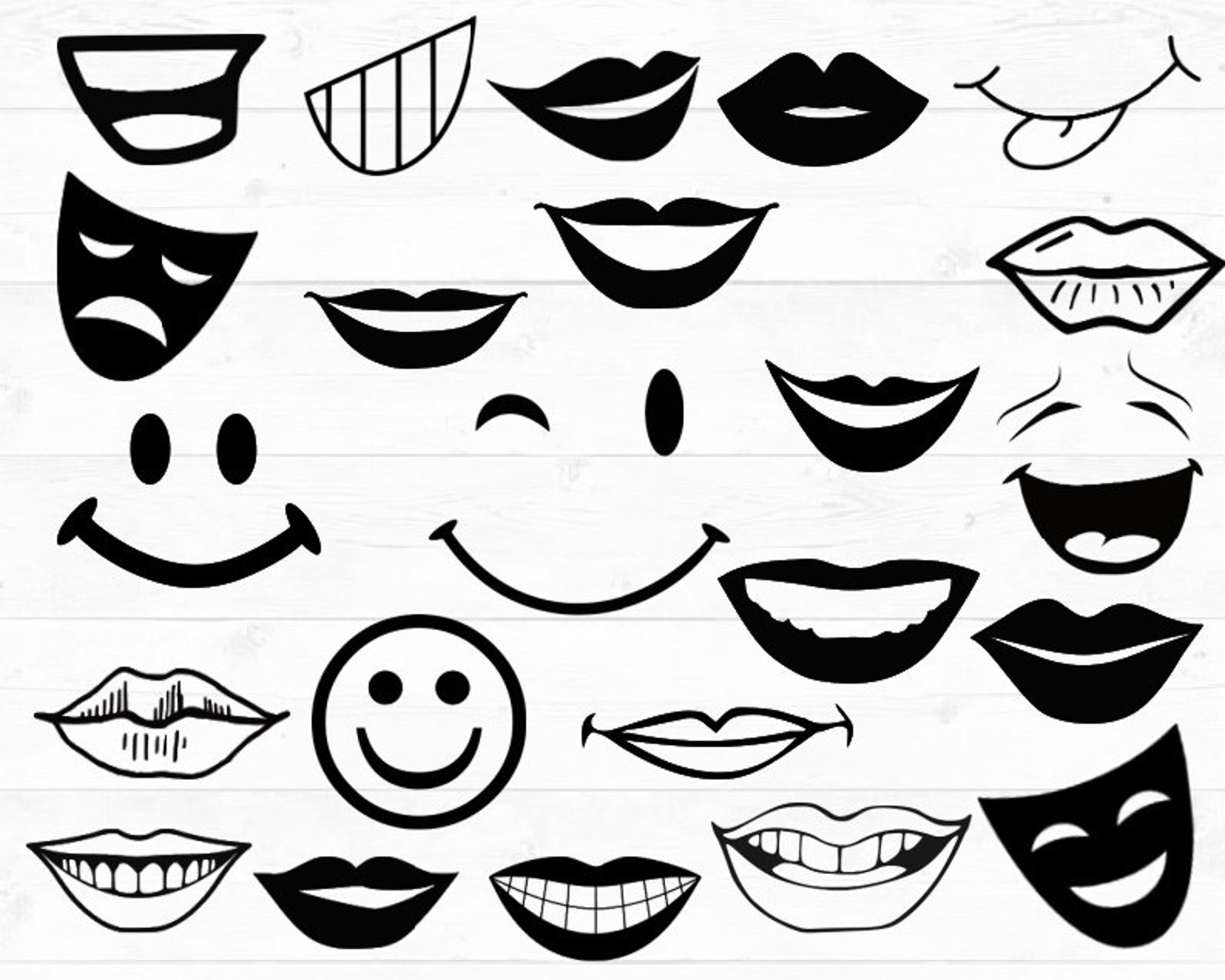 Smile SVG Cutting Files for Cricut and Silhouette - Smile Png Clipart ...