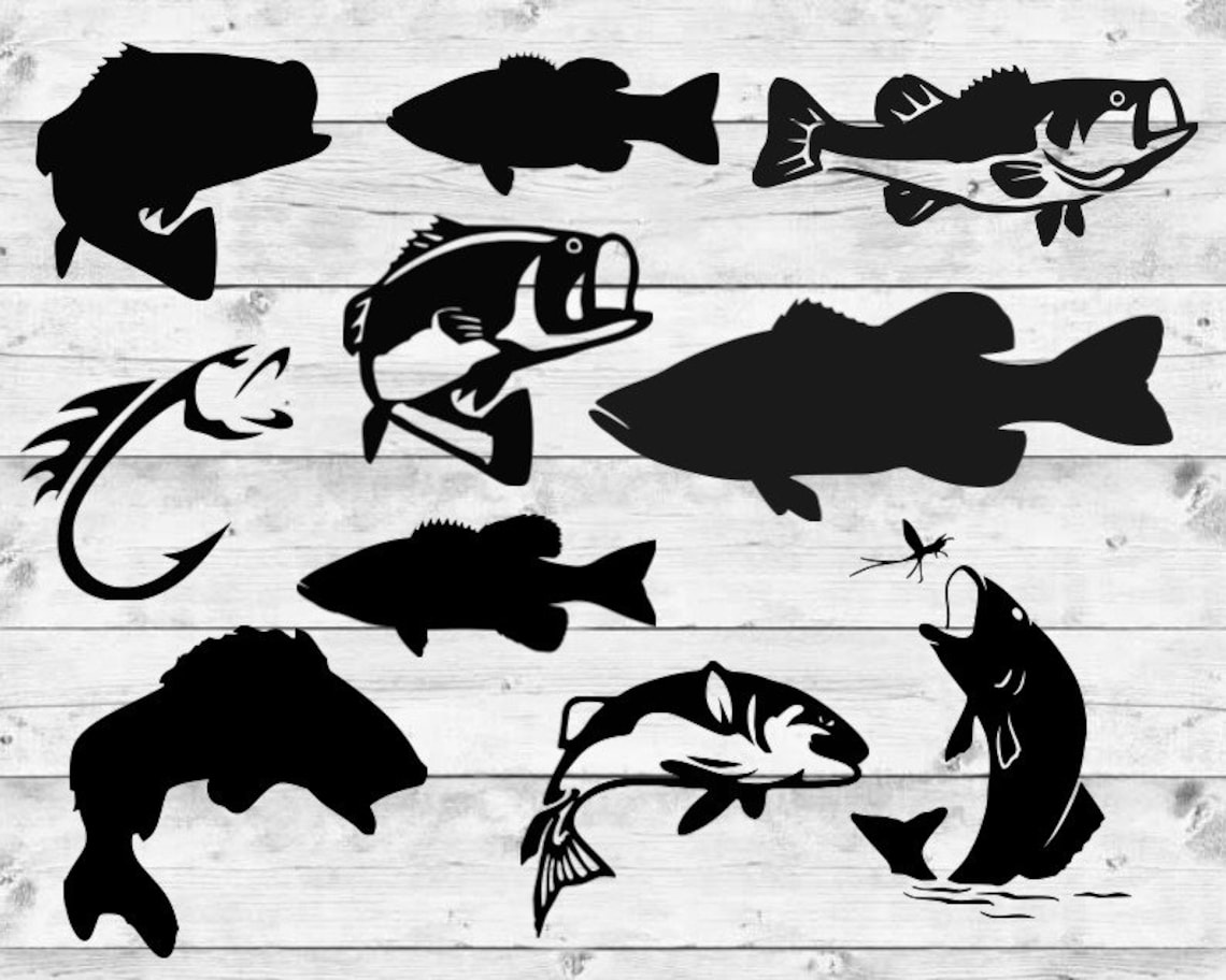Fish Svg, Fish Svg Bundle, Bass Svg, Clipart, Cutting Files Png,eps ...