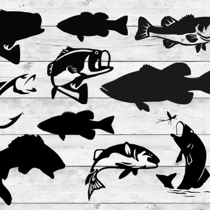 Bass Fish Jump Svg - Etsy