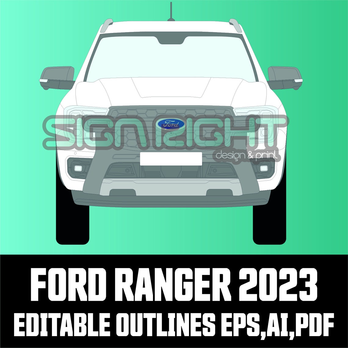 2023 FORD RANGER OUTLINES/ Vehicle Outlines/ Eps,ai,pdf/ Instant ...