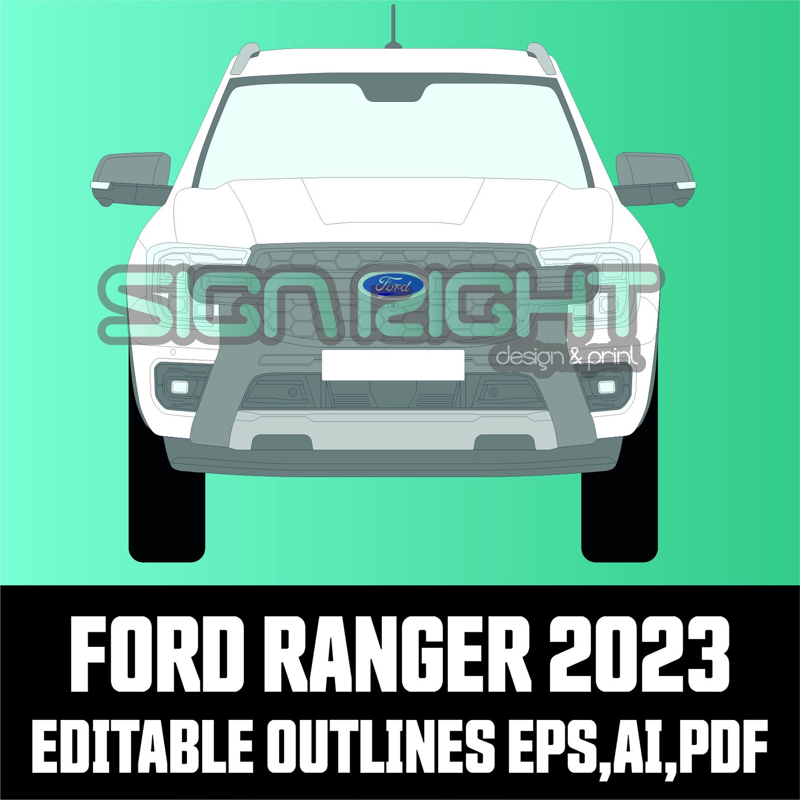 2023 FORD RANGER OUTLINES/ Vehicle Outlines/ Eps,ai,pdf/ Instant ...