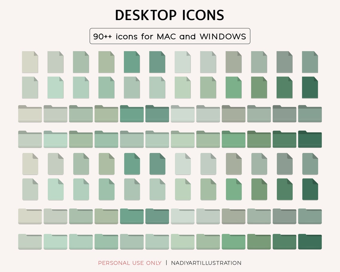 Sage Green Desktop Icons, File Icons, Folder Icons for Mac, Windows ...
