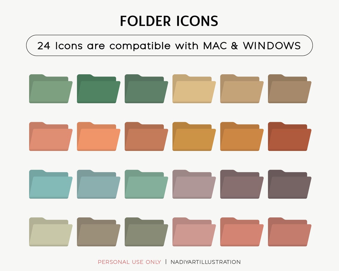 Mac Folder Icons Retro Icon Pack Pc Boho Icons Desktop - Etsy