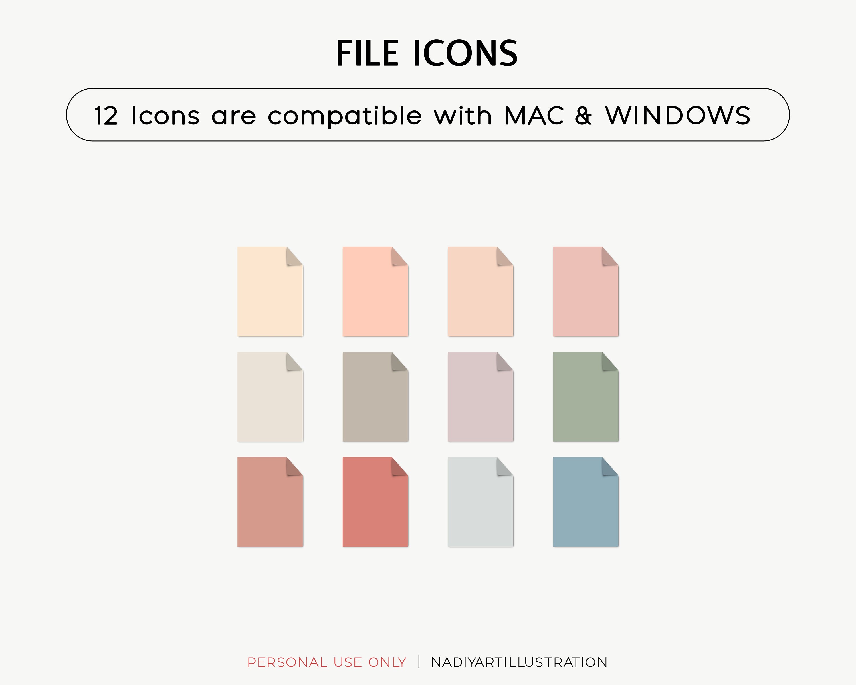 File Icon Pack Desktop File Icon Set for Window Macbook - Etsy