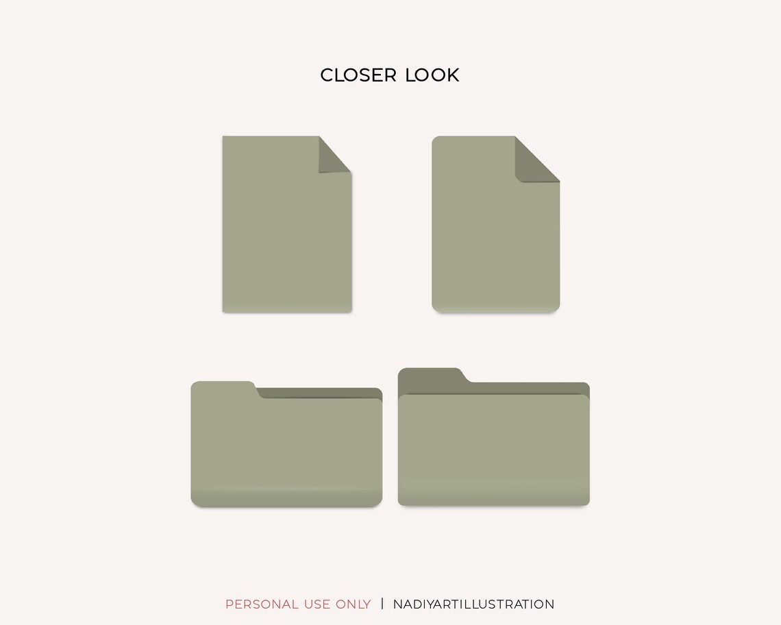 Desktop Icon Bundle, File Folder Icon for Mac, Aesthetic Folder for ...