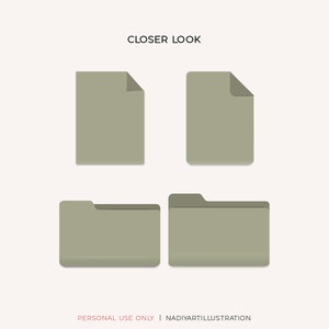 Desktop Icon Bundle, File Folder Icon for Mac, Aesthetic Folder for ...