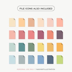 File and Folder Icons Set, Colorful Desktop Icons for Mac and Windows ...