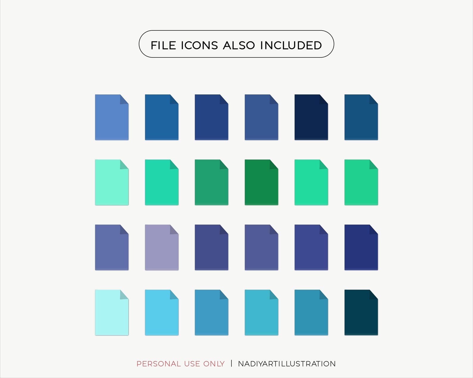 Blue Aesthetic File and Folder Icons, Desktop Icons for Mac and Windows ...