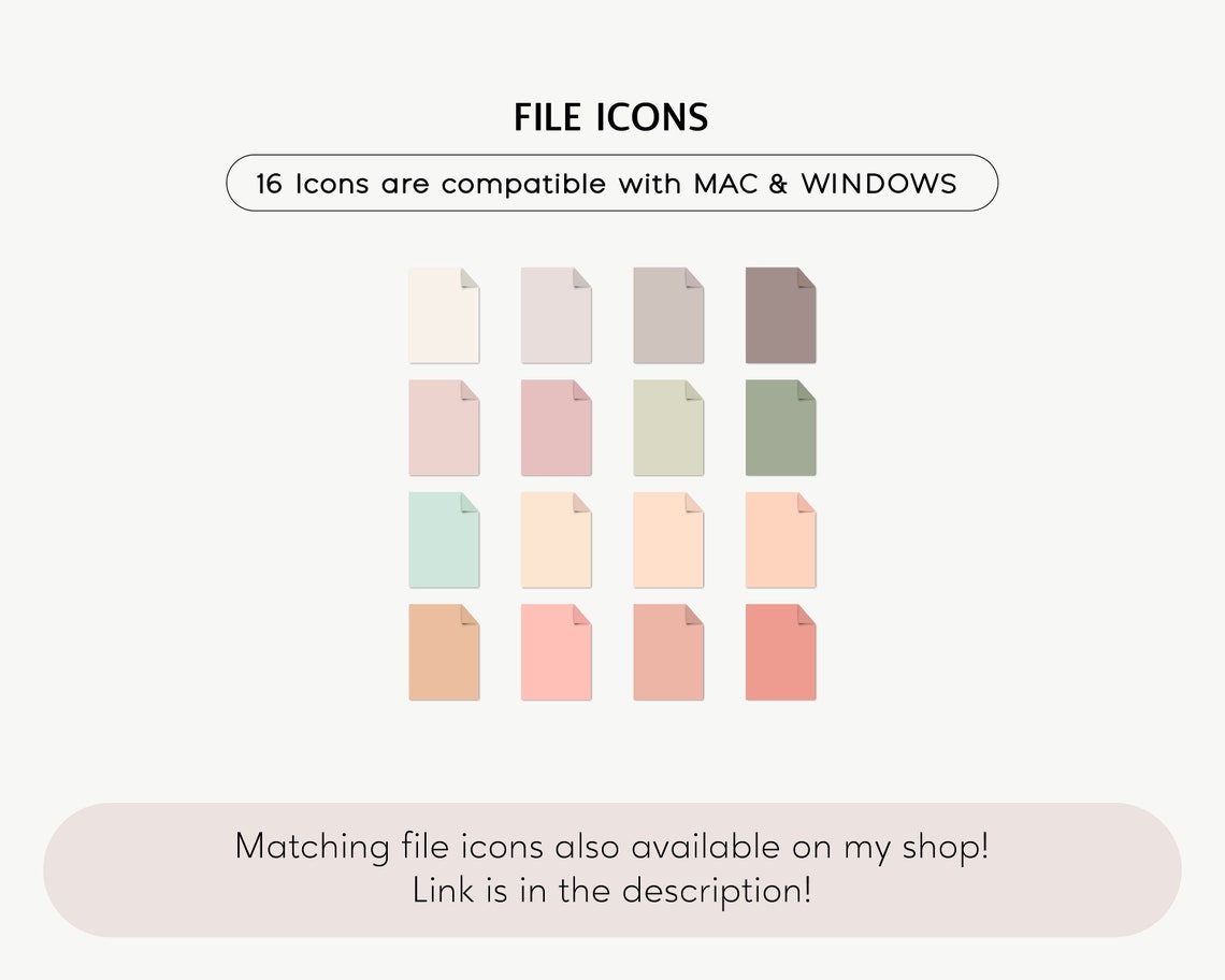Folder Icon for Mac and Window, Set Icon Aesthetic, Simple Desktop Icon ...