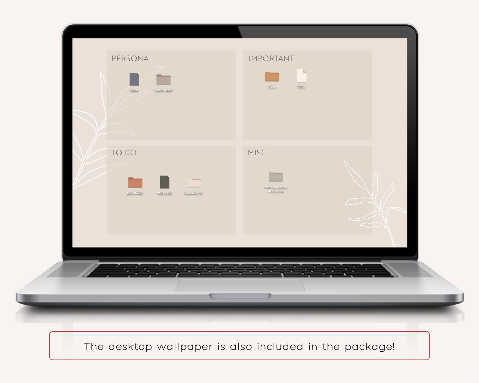Desktop Icon Bundle, File Folder Icon for Mac, Aesthetic Folder for ...