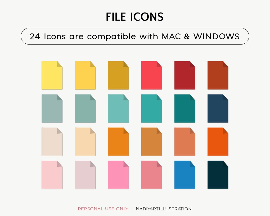 File Icons, Desktop Icons Mac, MacBook Desktop Organizer, Desktop Icons ...