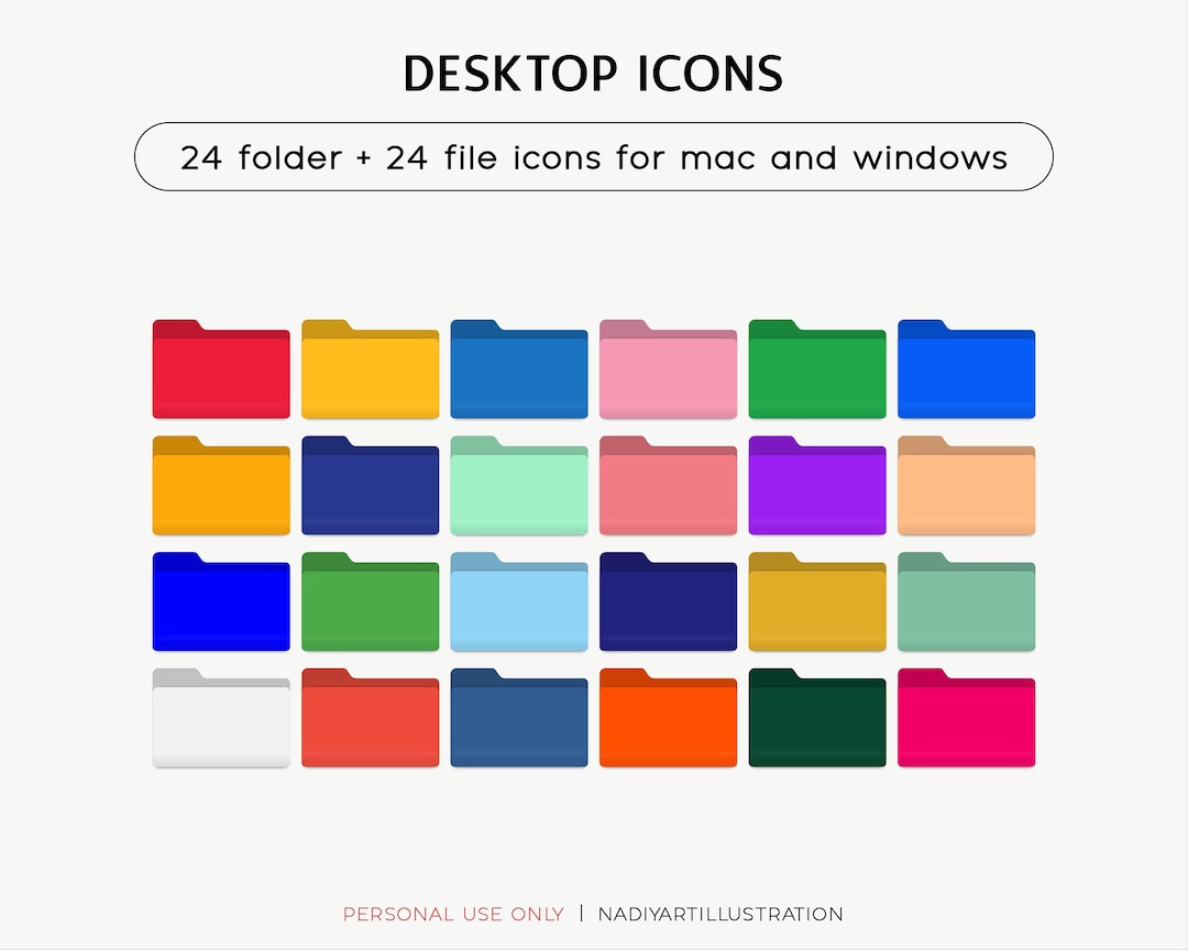 Folder Icons, Computer Organizer in Bright Colors - Etsy