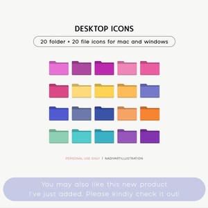 File and Folder Icons Set, Colorful Desktop Icons for Mac and Windows ...