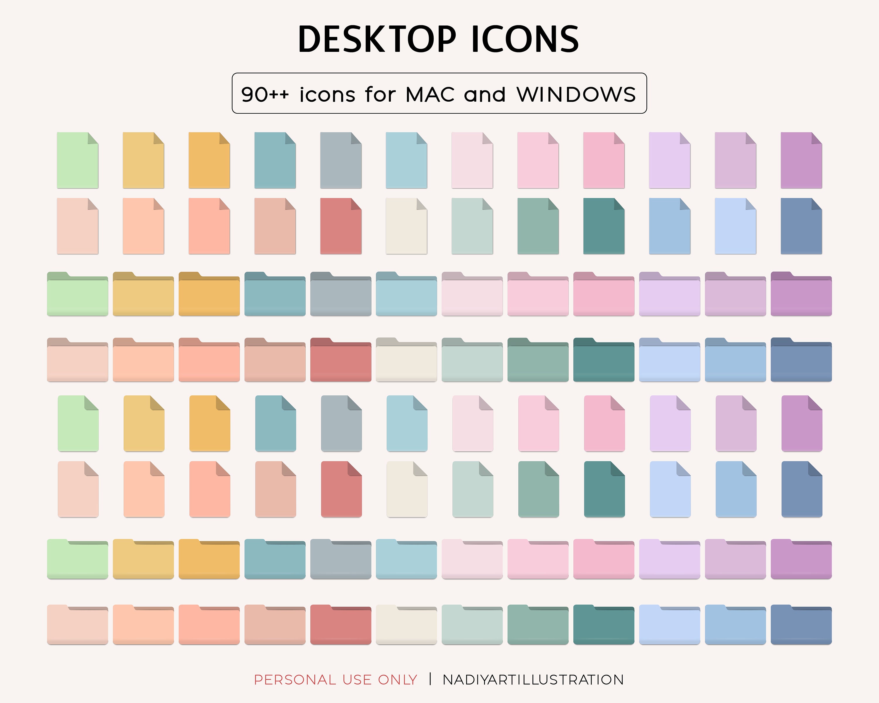 Desktop Icons, File Icons, Folder Icons, Windows Desktop Icons, Pastel ...