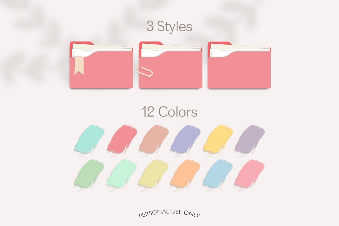 Mac Folder Icons Cute Icons Desktop Folder Icons Pastel - Etsy