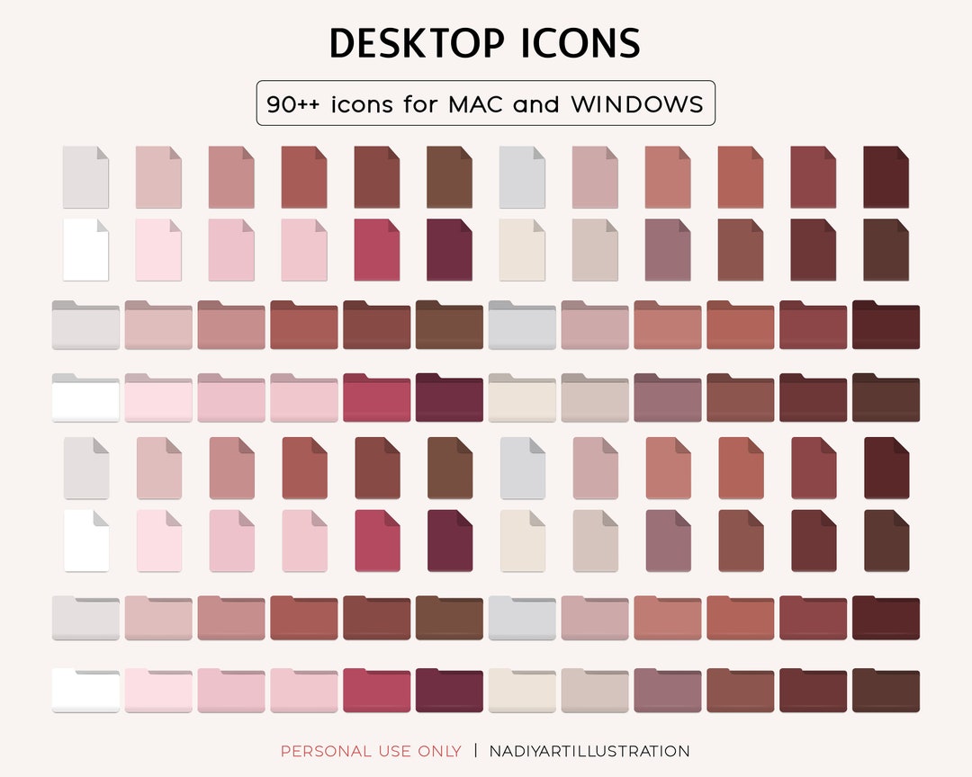 Desktop Icons Bundle, Computer Desktop Theme, File Folder Icon for Mac ...