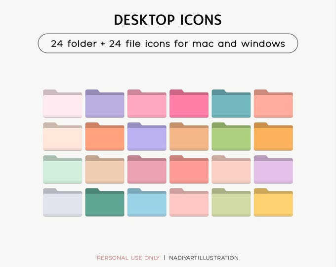 60+ Folder Icons for Mac & PC, Desktop Folder Icons, File Icons, Mac ...