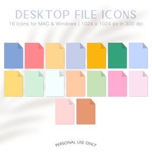 File Icons Desktop Folder Icons Pastel Icons Simple Icons - Etsy