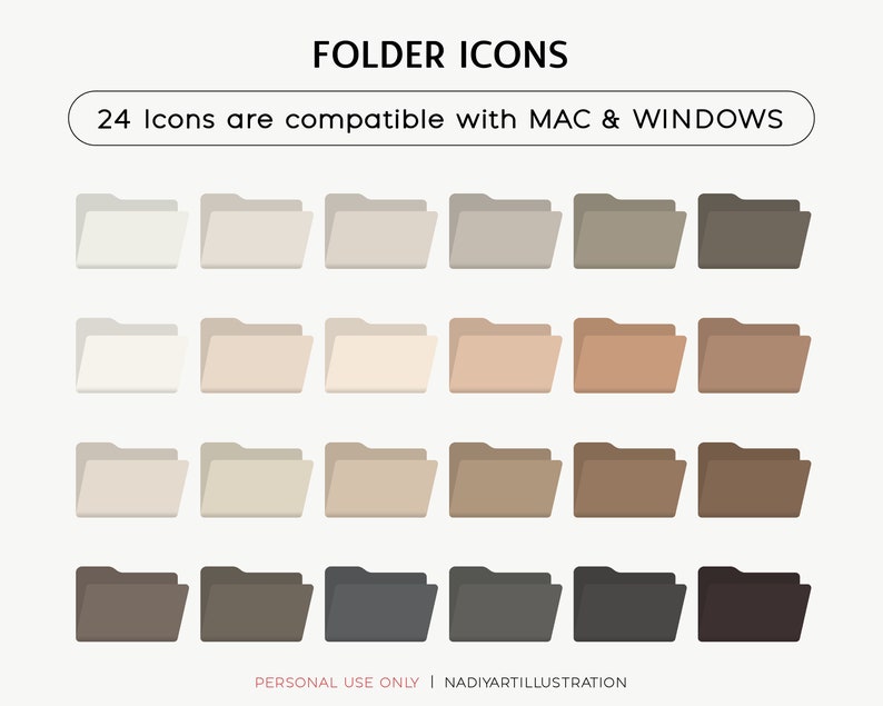 Folder Icons for Windows Folder Icons Desktop Organizer - Etsy