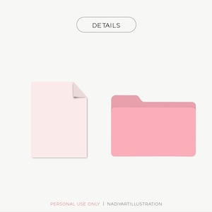 Pink Desktop Icons, Set of Folder and File Icons, Desktop Icons Cute ...