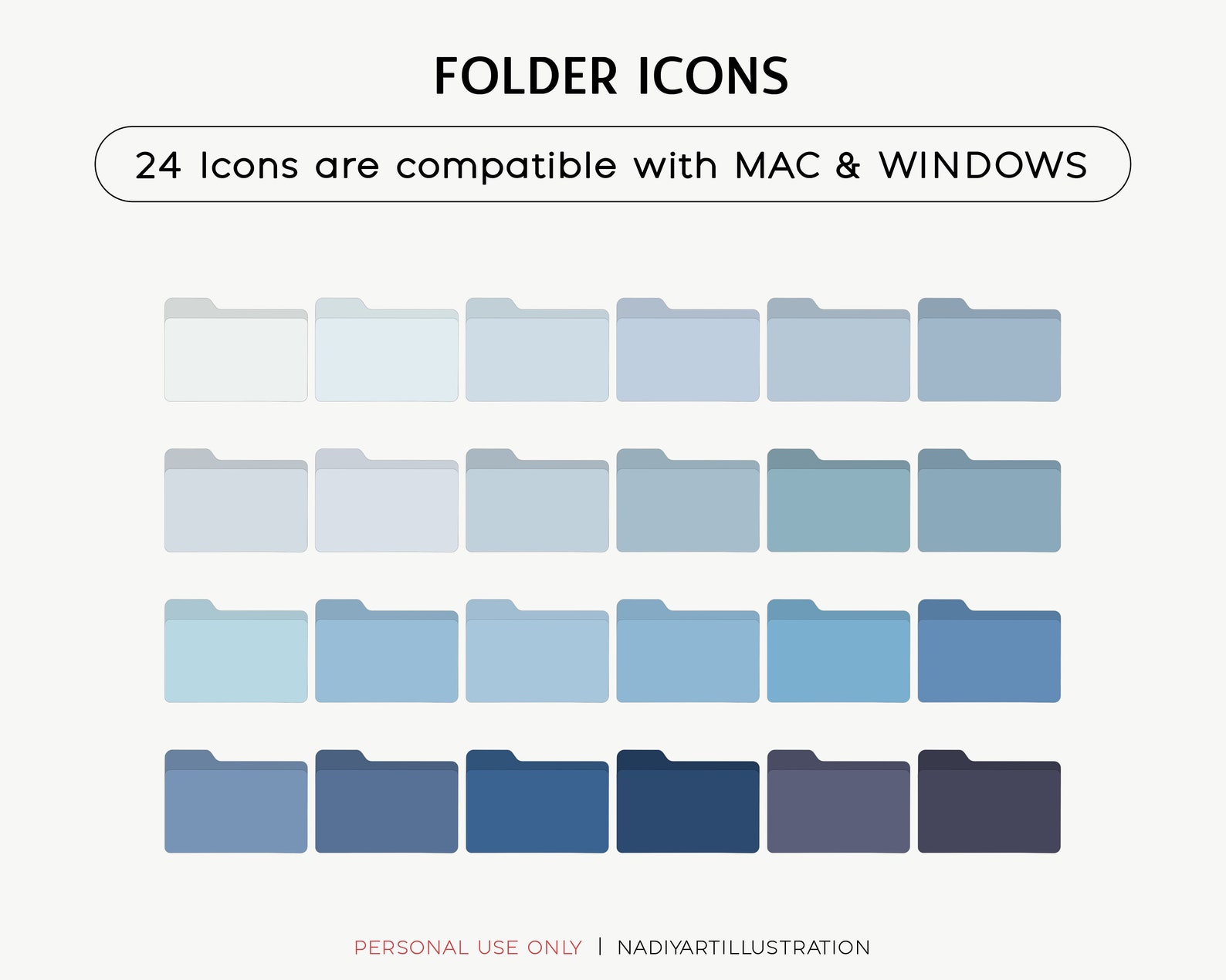 Blue Folders Icon, Desktop Icons, Windows Desktop Icons, MacBook Folder ...