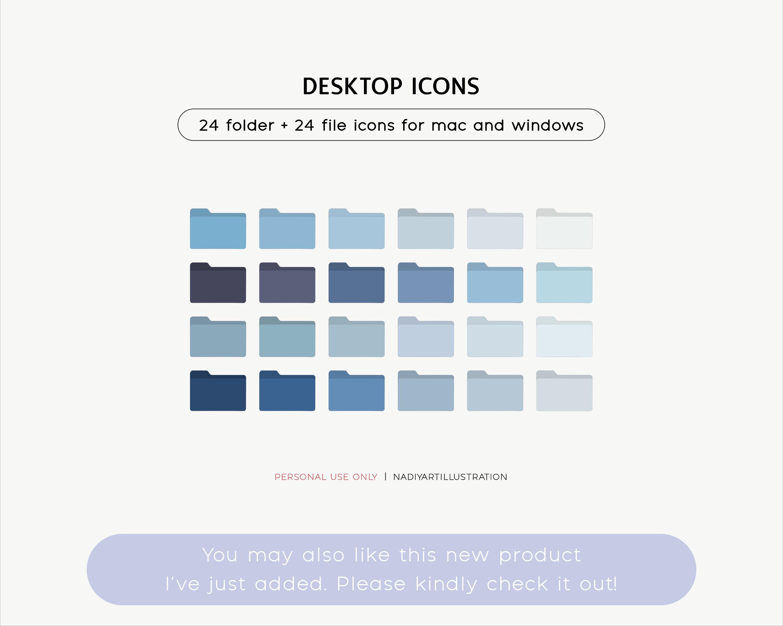 Set of File and Folder Icons, Sage Green File Icon, Green Desktop Icons ...