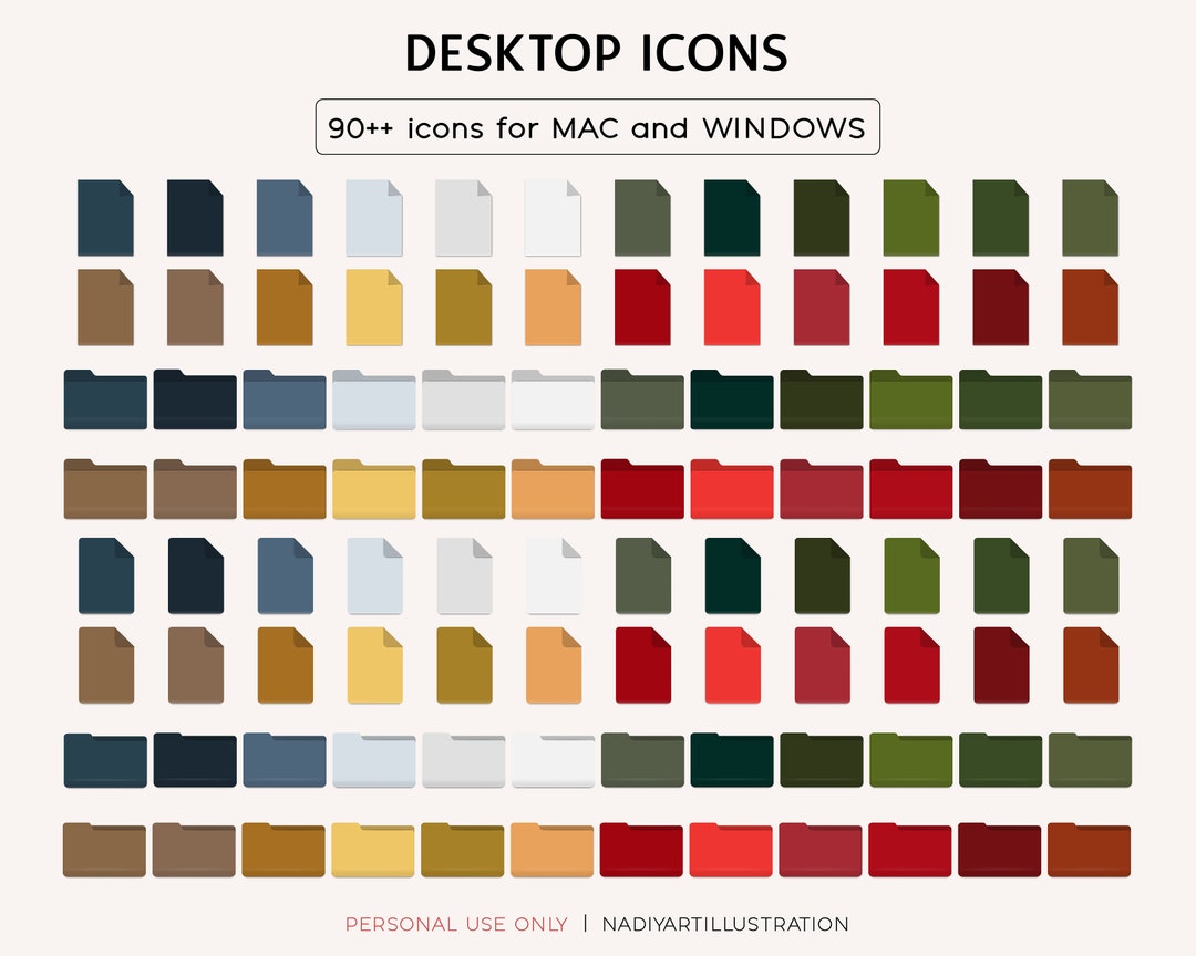 Desktop Icons File Icons Folder Icons for Mac Windows - Etsy