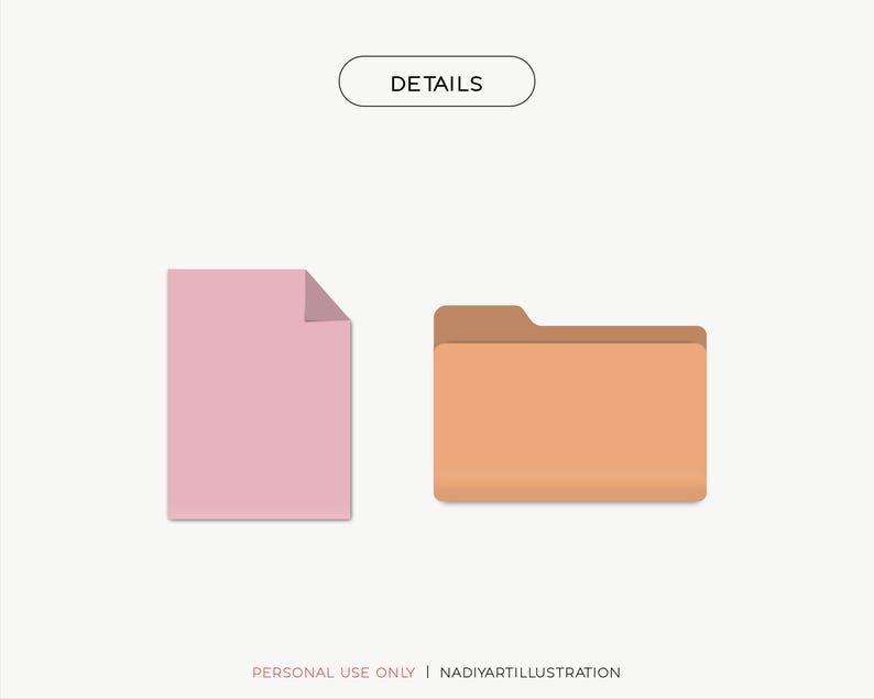 Pink Folder File Icon Set, Cute Desktop Icon Pack, Multicolor Computer ...