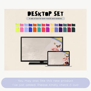 Pink Desktop Icons, Set of Folder and File Icons, Desktop Icons Cute ...