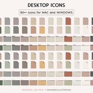 Desktop Icons File Icons Folder Icons for Mac Pastel - Etsy