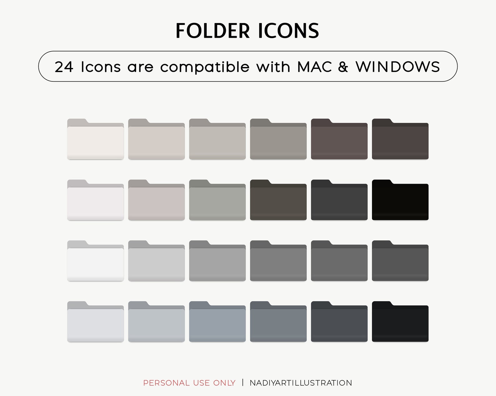 Gray Icons, Folder Icons, Monochrome Icons, Mac Desktop Icons, Windows ...