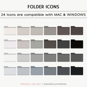 Gray Icons, Folder Icons, Monochrome Icons, Mac Desktop Icons, Windows ...