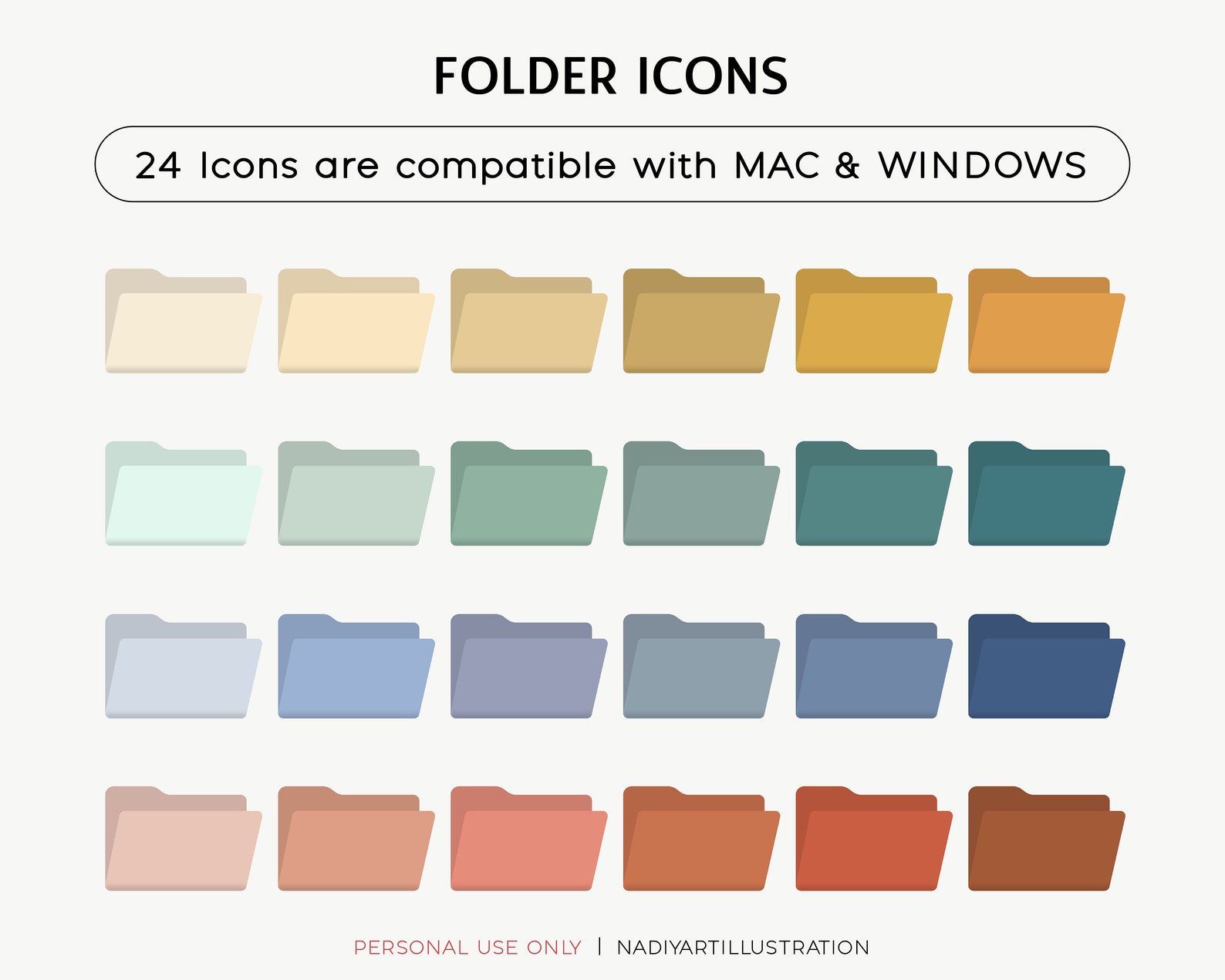 Folder Icons for Mac, Desktop Icons Windows, Desktop Icon Folders ...