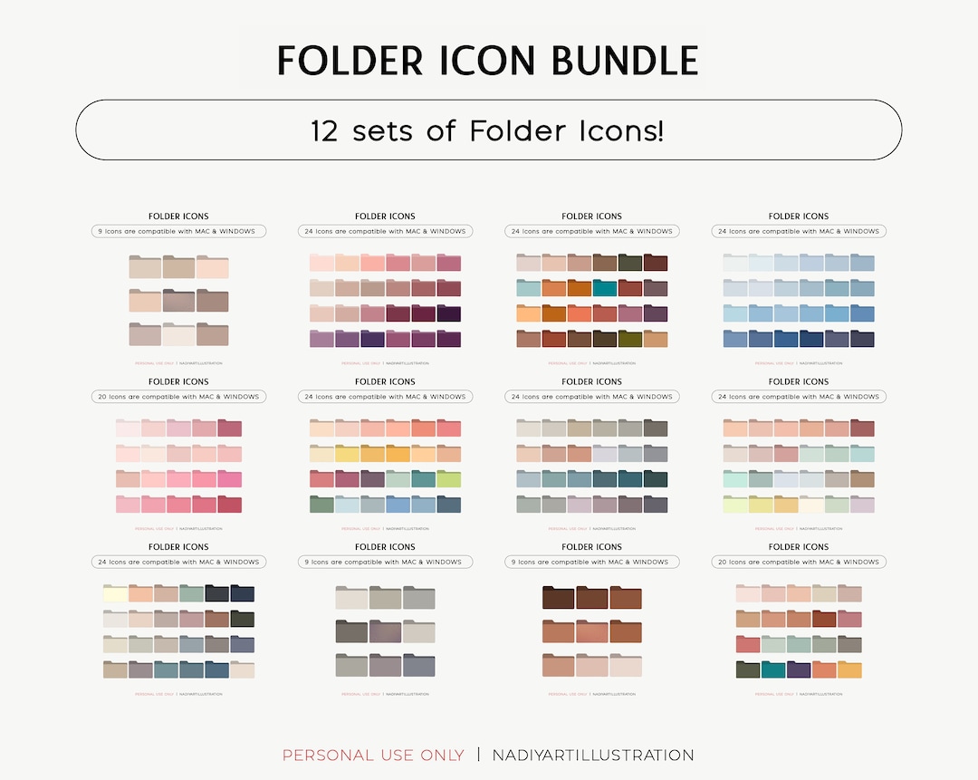 Bundle Folder Icons, Mac Bundles Icons, Windows Desktop Organizer - Etsy