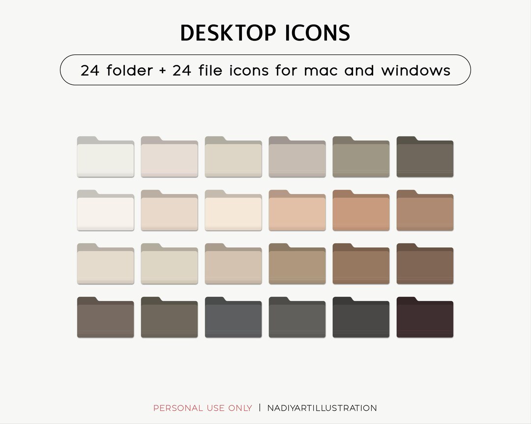 Minimalist Folders PC Icons, Colored Computer Folder File Mac Icons - Etsy
