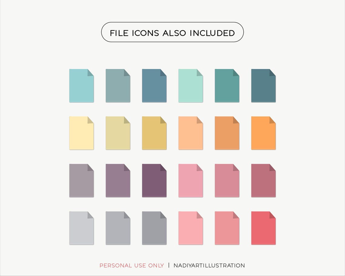 Colorful Desktop Folder Icons: Mac & Windows - Etsy