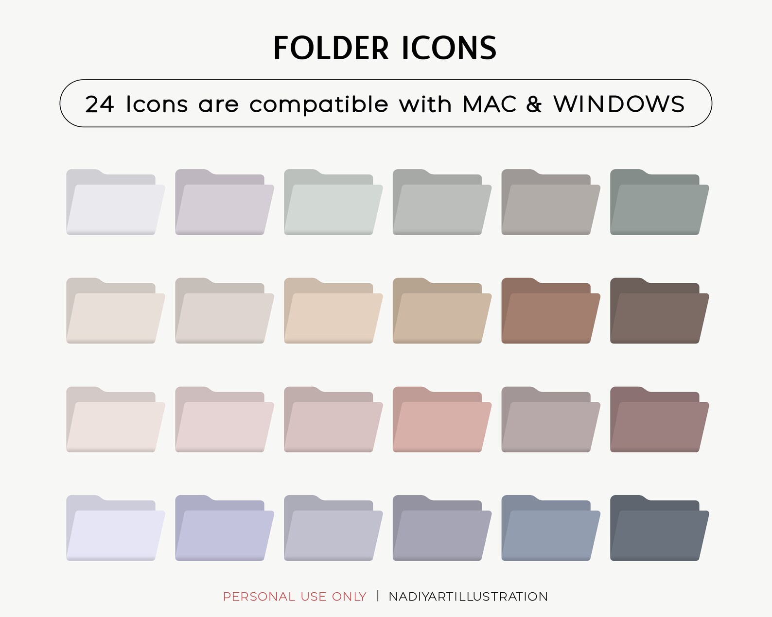 Desktop Folder Icons, Icons Set for Mac and Windows, Student Desktop ...