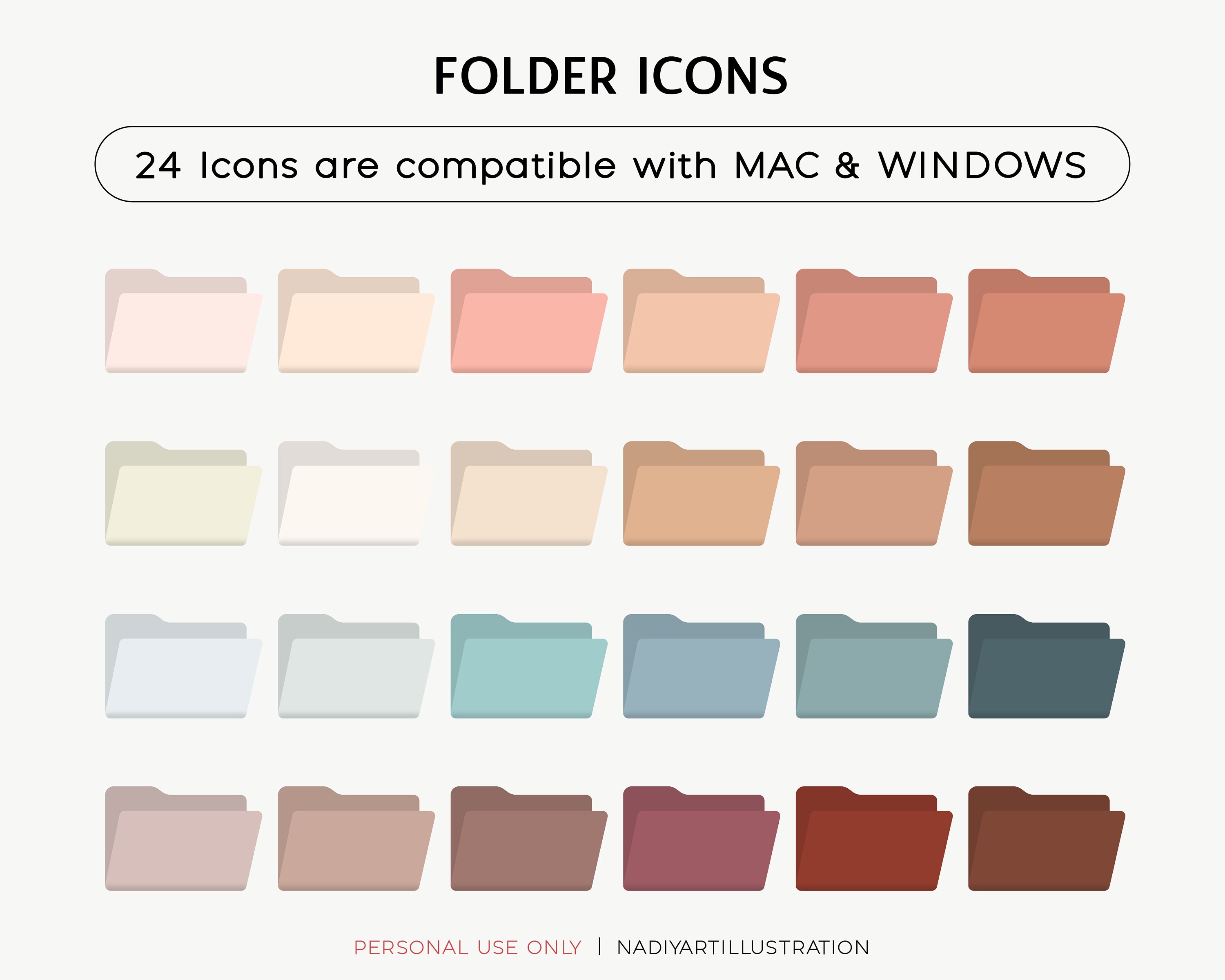 Desktop Icons Mac Folder Icons for Mac Desktop Icon Folders - Etsy