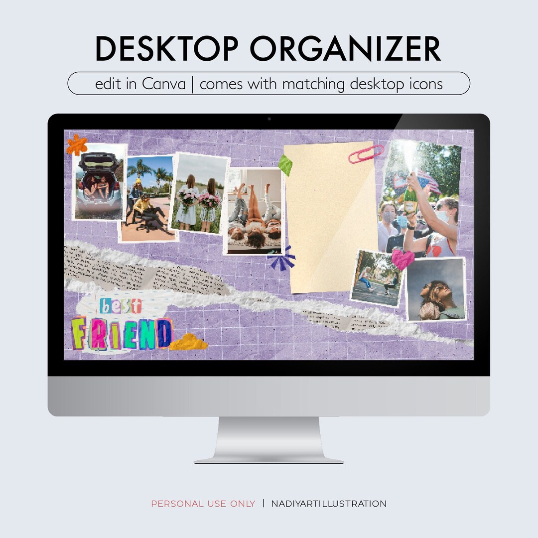 Editable Desktop Organizer, Personalize Desktop Canva Template ...