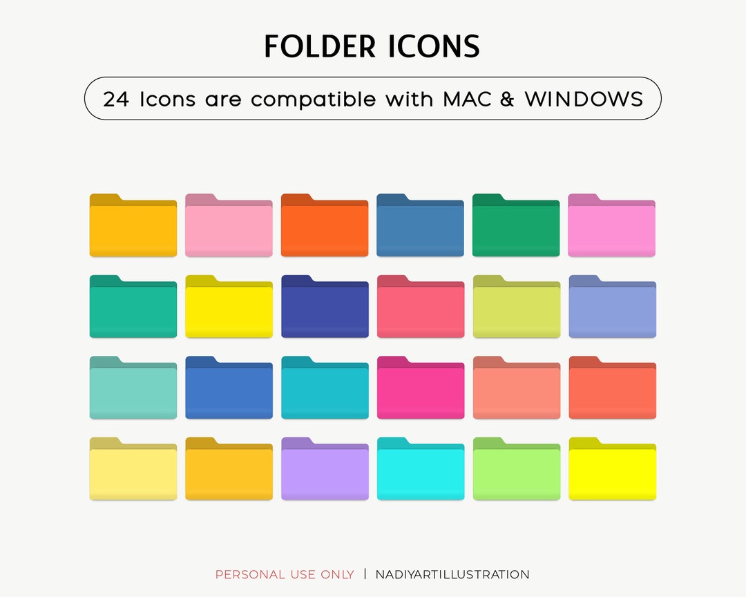 Desktop Folder Icons, Retro Folder Icon, Colorful Desktop, Mac and ...